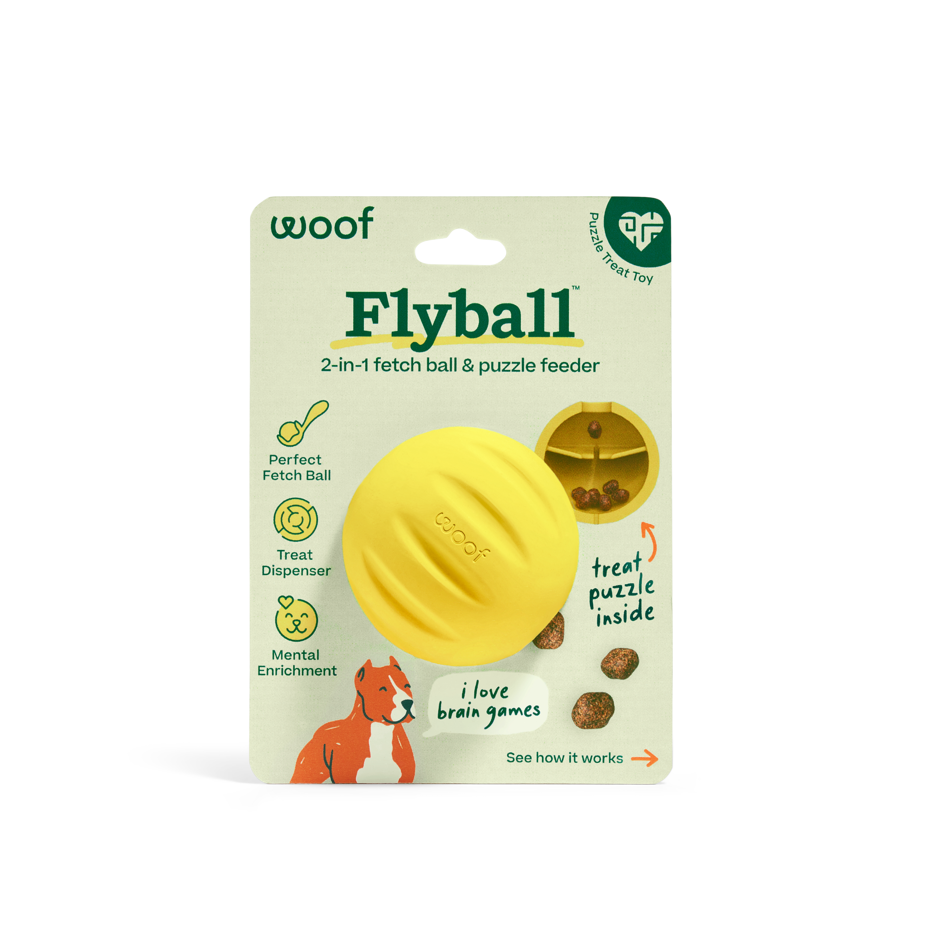 Woof Forager Flyball - Yellow – The Modern Dog Company Store