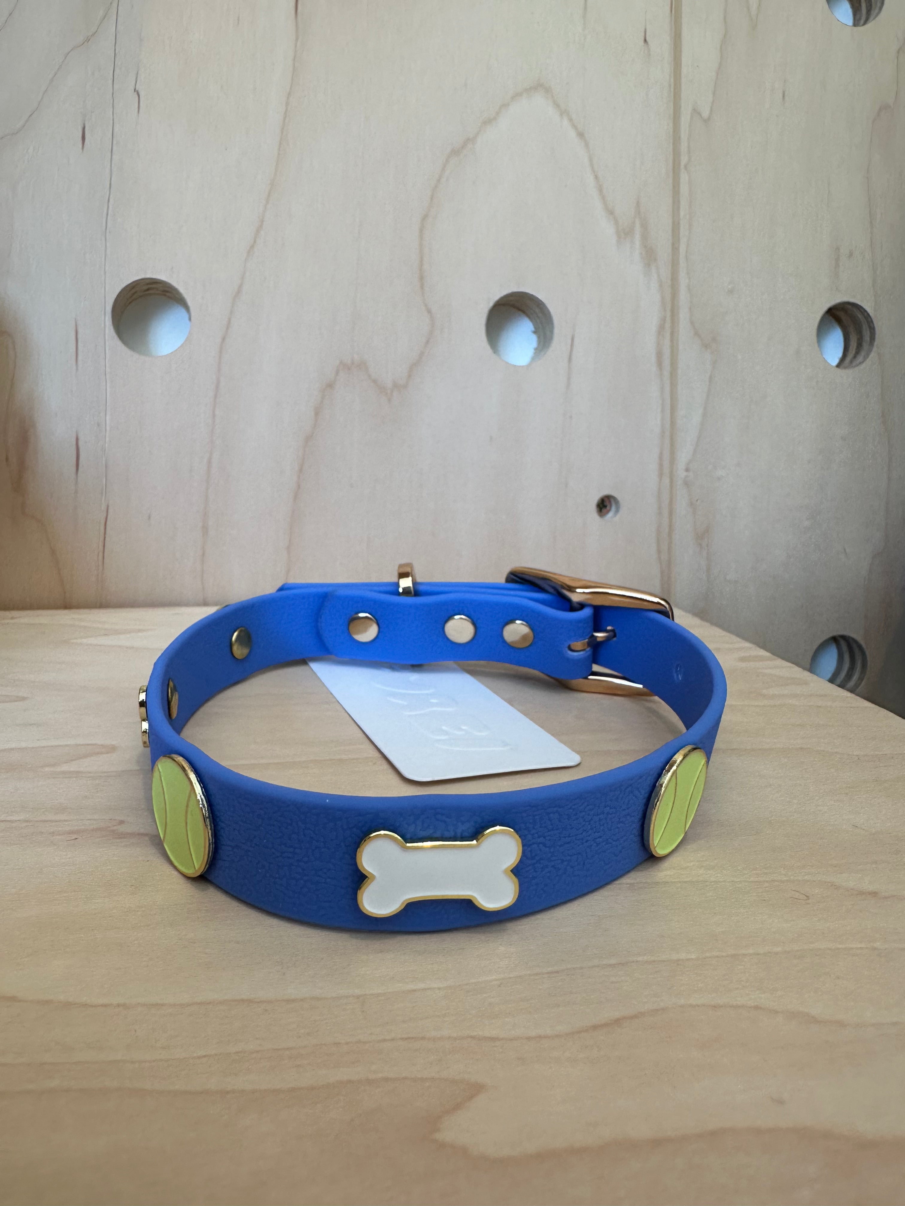 Furei Pets - Bone & Tennis Ball Custom Collar - Sky Blue – The Modern ...